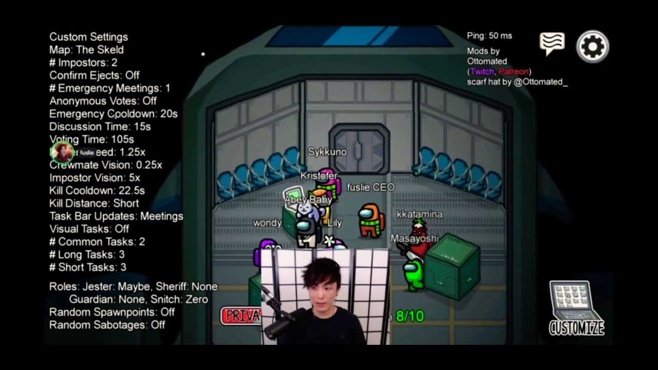 Sykkuno tries Bimbus and Bingus hats on Among Us - YouTube