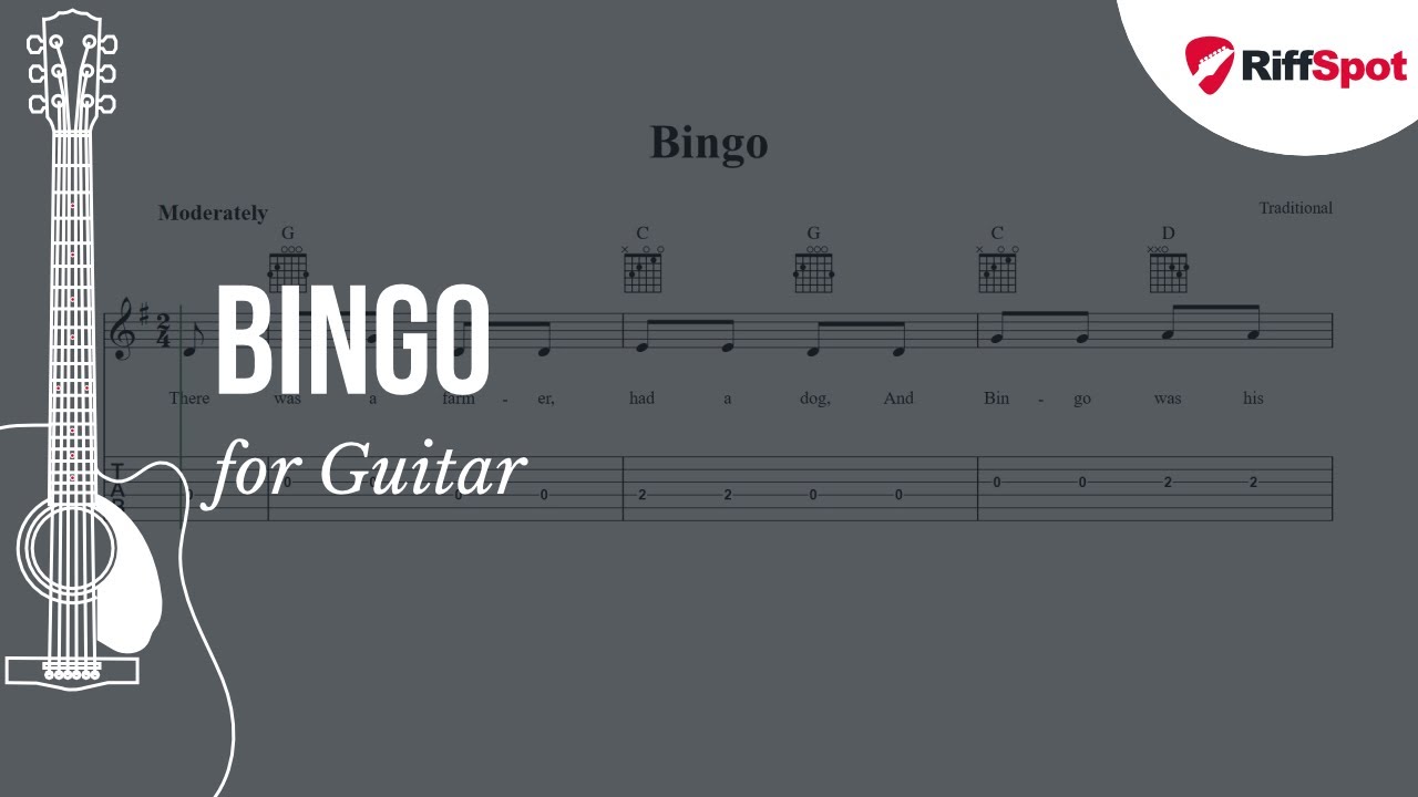 Bingo Guitar Tab - YouTube