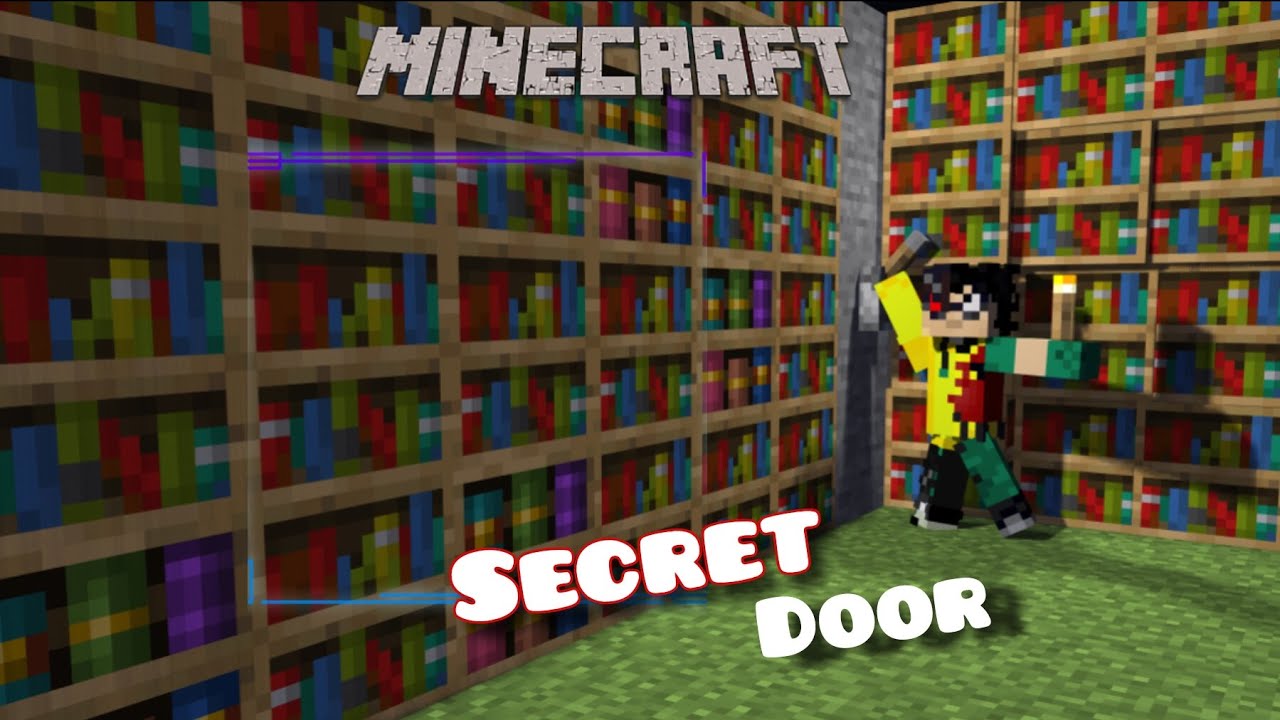 Minecraft secret door/how to make secreat door with bookshelf - YouTube