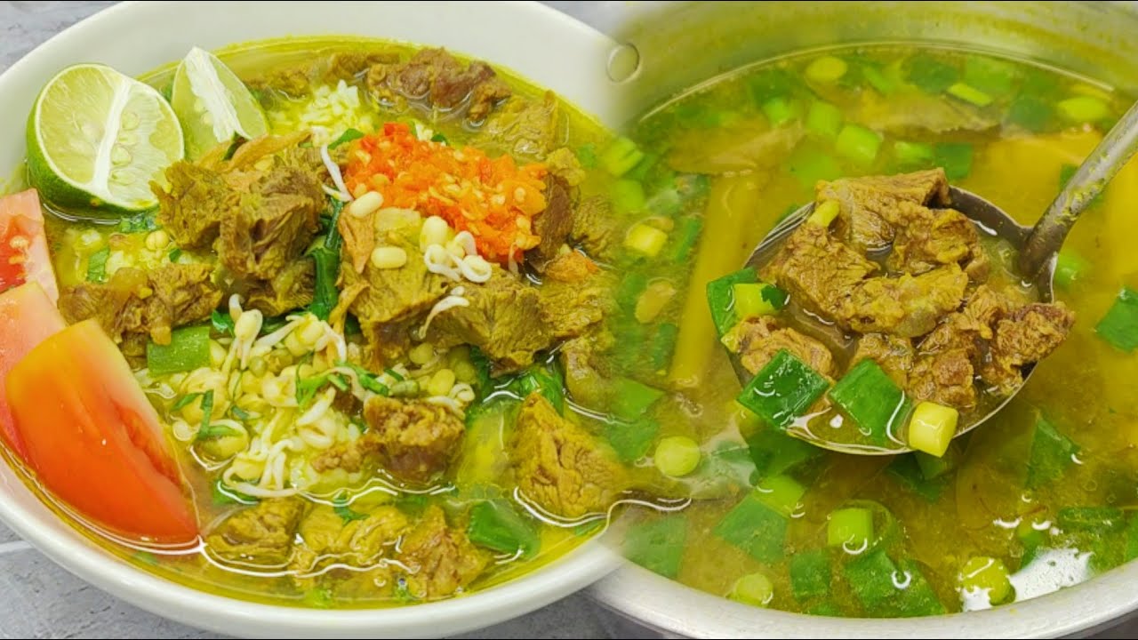 RESEP SOTO DAGING SAPI ENAK GURIH, WAJIB DICOBA !! - YouTube