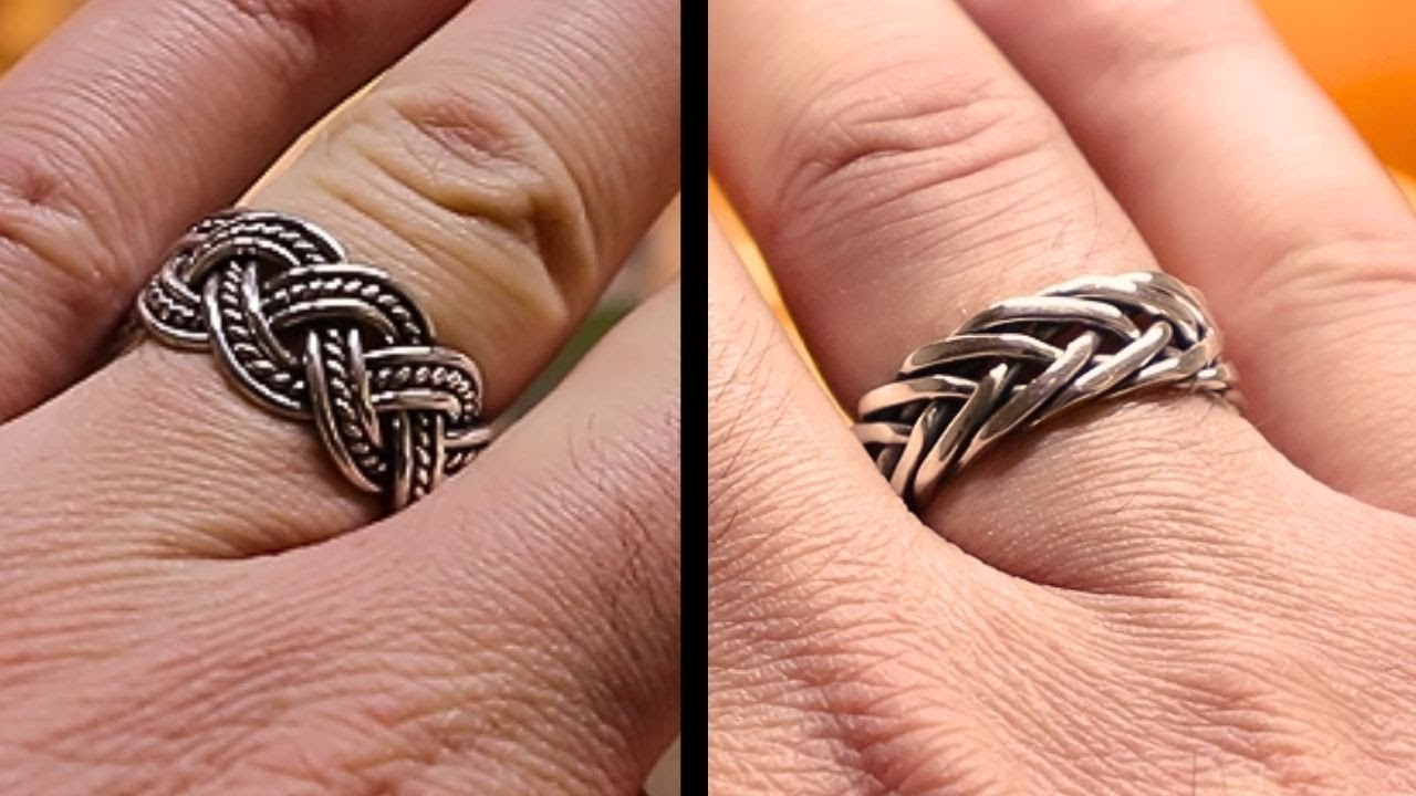 How to make very stylish silver hand-woven rings - YouTube