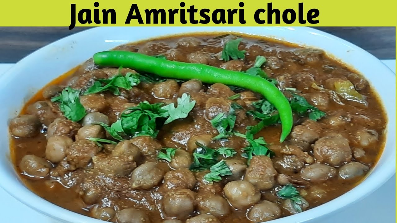 Jain Amritsari Choley Recipe - Amritsari Choley - अमृतसरी छोले - Jain ...