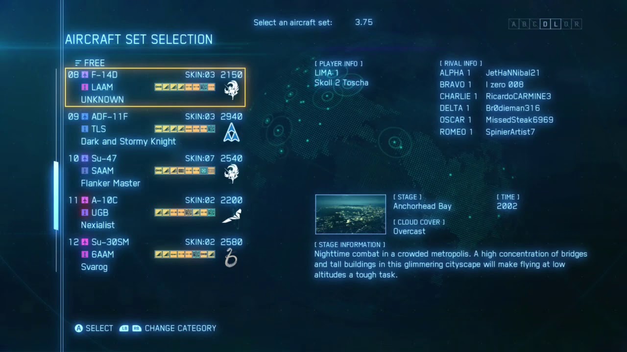 Multiplayer Sortie-Anchorhead Bay-SU37-Ace Combat 7: Skies Unknown ...