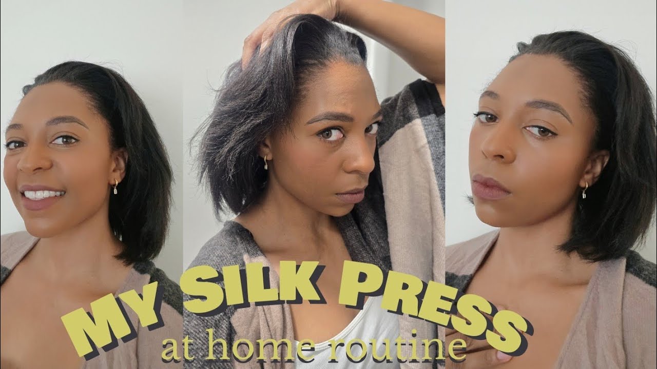 My at-home Silk Press Routine - YouTube