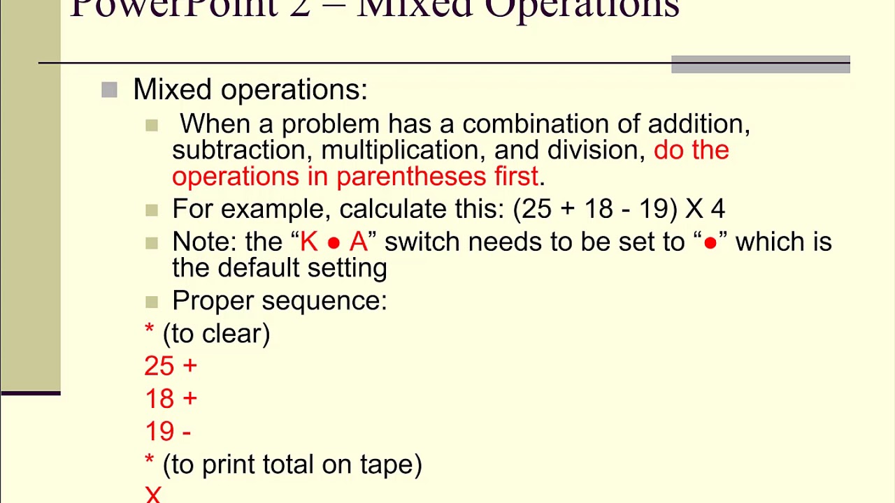 Mixed Operations on a Desktop Calculator - YouTube