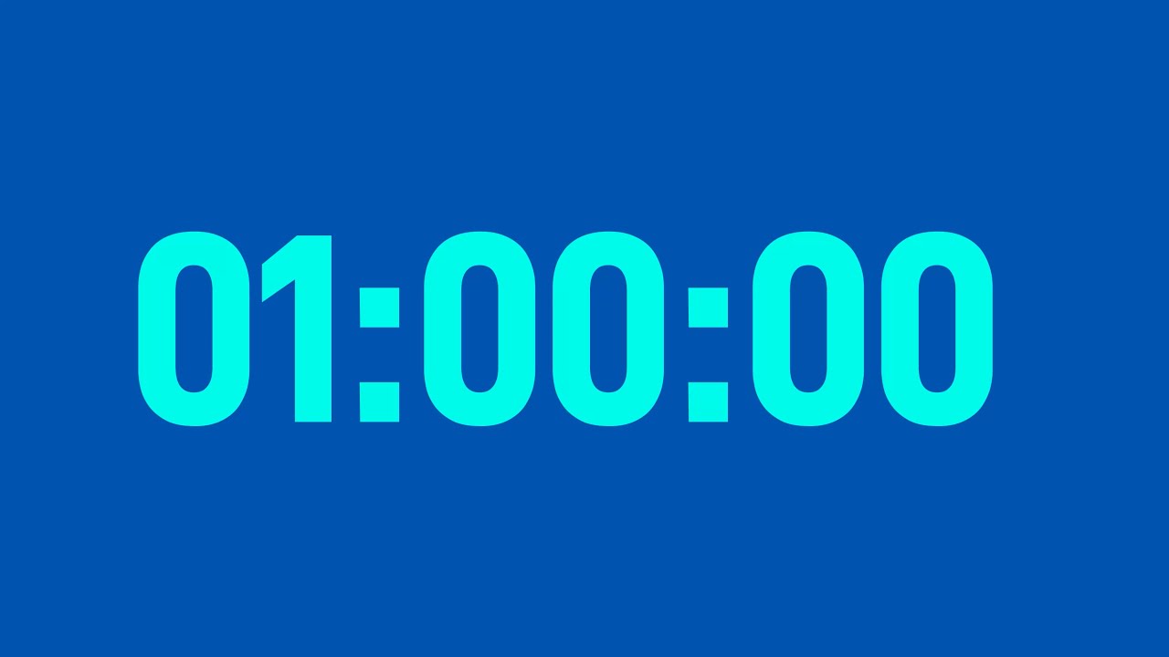 1 Hour Silent Focus Timer | Minimalist No Sound }Blue Turquosse 1 Hour ...