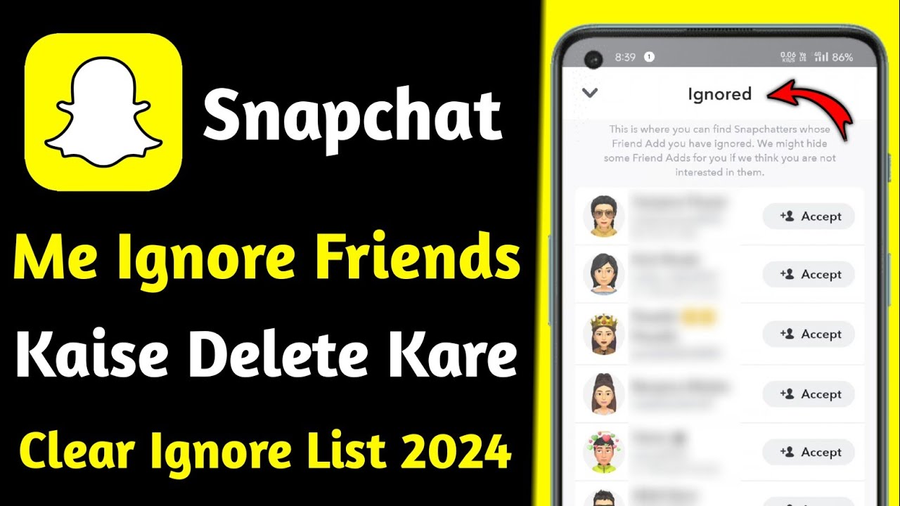 snapchat me ignore friend kaise delete kare | how to clear ignored from ...