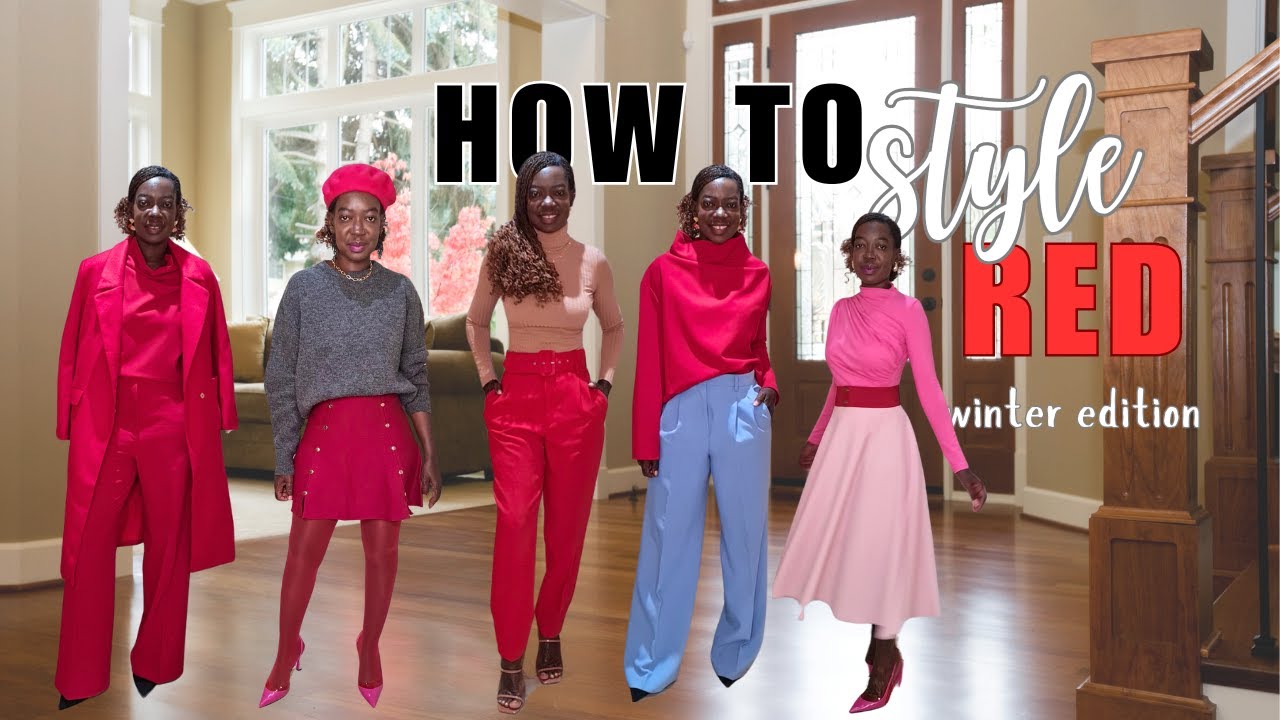 How to style RED | Pop of color in Winter | Outfit ideas - YouTube