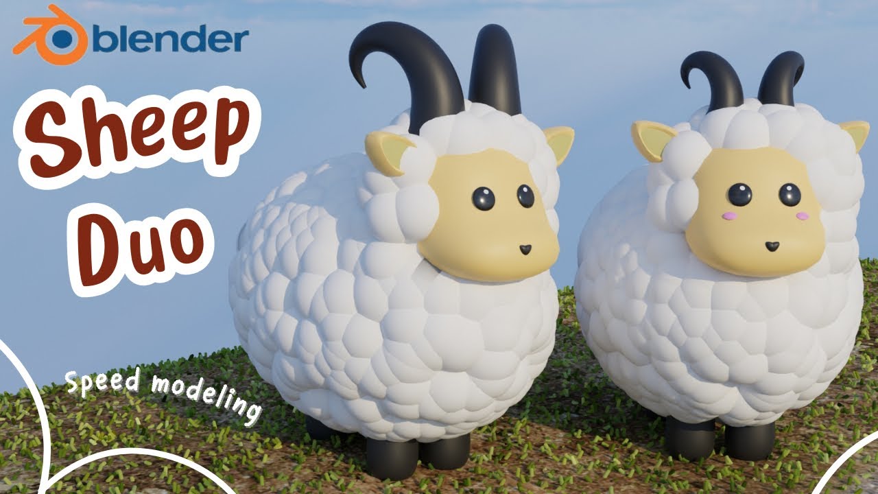Sheep duo 🐏 Blender’s (speed modeling tutorial) - YouTube