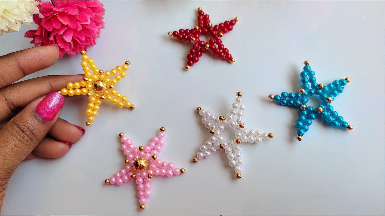 Star | Beaded star | Making beaded Stars ornament for Christmas ...