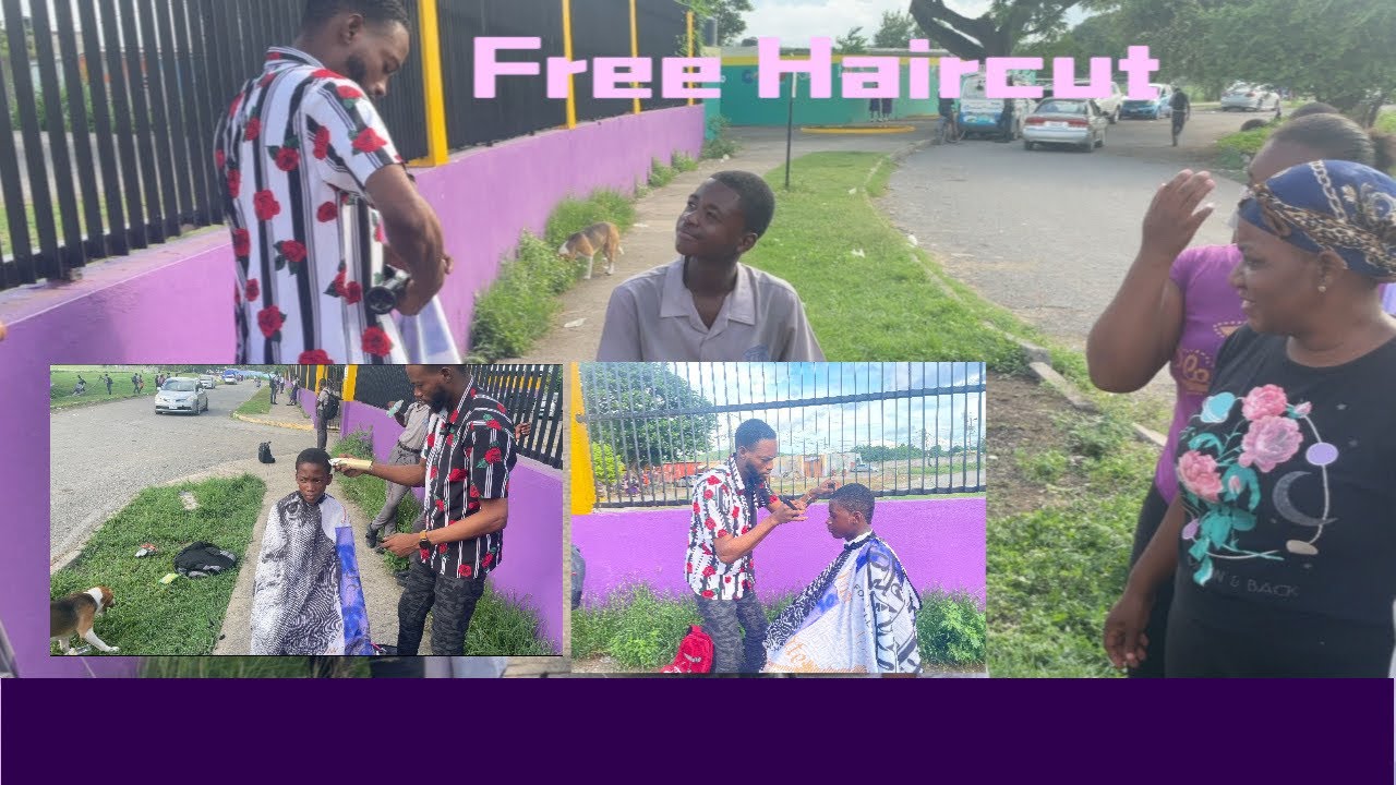 Giving Free haircut to students from the ascot high school. - YouTube