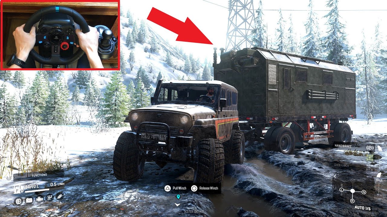 SnowRunner - Rescuing The Lost Trailer!! - Logitech G29 Steering Wheel ...
