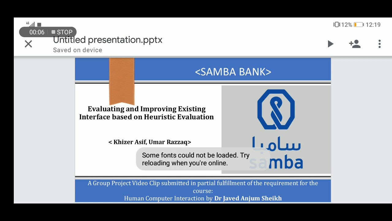 #samba #bank: Evaluating & Improving Existing Interface based on ...