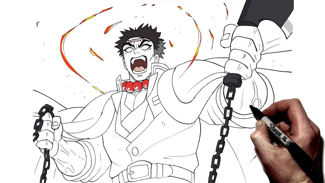 How To Draw Gyomei ( vs Muzan ) | Step By Step | Demon Slayer - YouTube