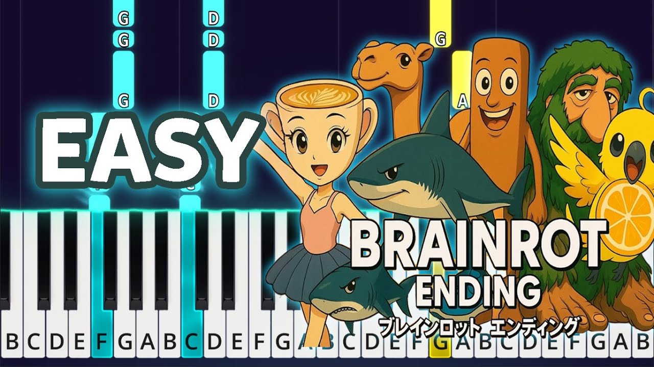 Brainrot - Anime Ending Easy Piano Tutorial - YouTube