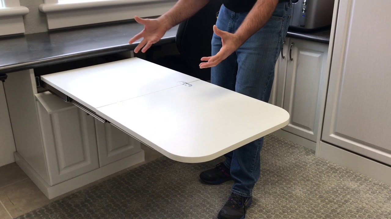 Fold-Out Table for Home Office - YouTube
