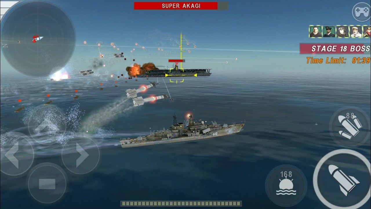 Warship Battle: BOSS ATTACK Stage 1 to 18 Normal mode with Sovremenny ...