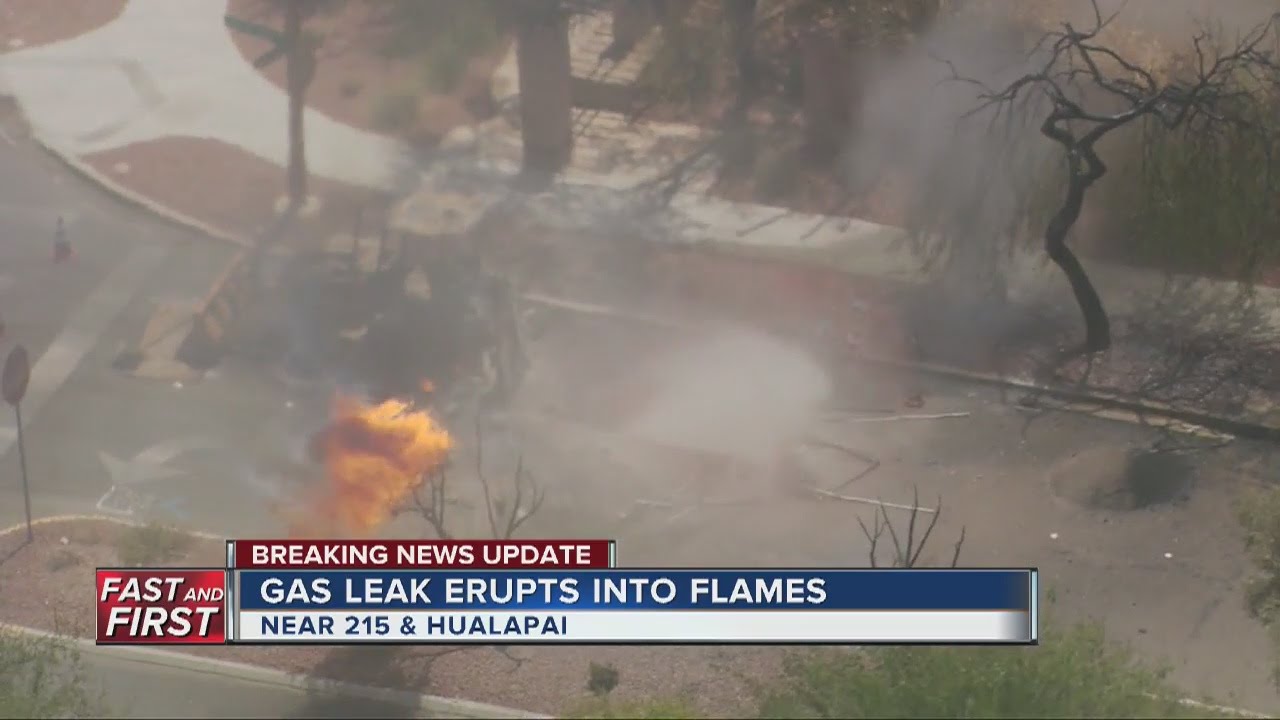 Gas leak fire reported near Hualapai, Anasazi - YouTube