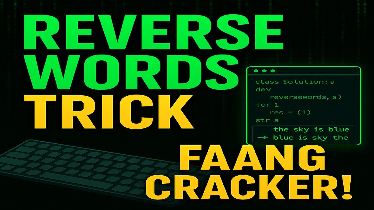 Reverse Words in a String | Must-Know Coding Trick for FAANG Interviews 🚀 | Python Walkthrough ...