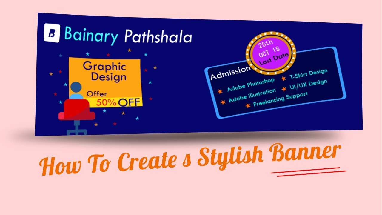 How to create a stylish banner/ Facebook Banner/And Cover Design. - YouTube