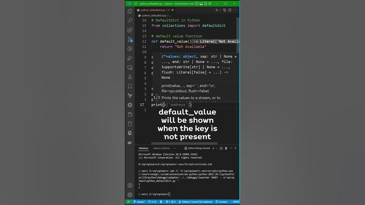 How To Use Defaultdict In Python Youtube