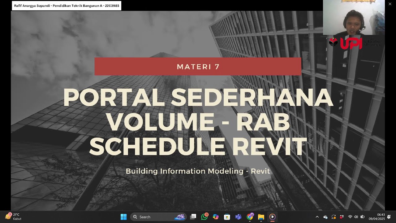 Struktur Portal Sederhana - Volume/RAB (Schedules Revit) || Rafif ...