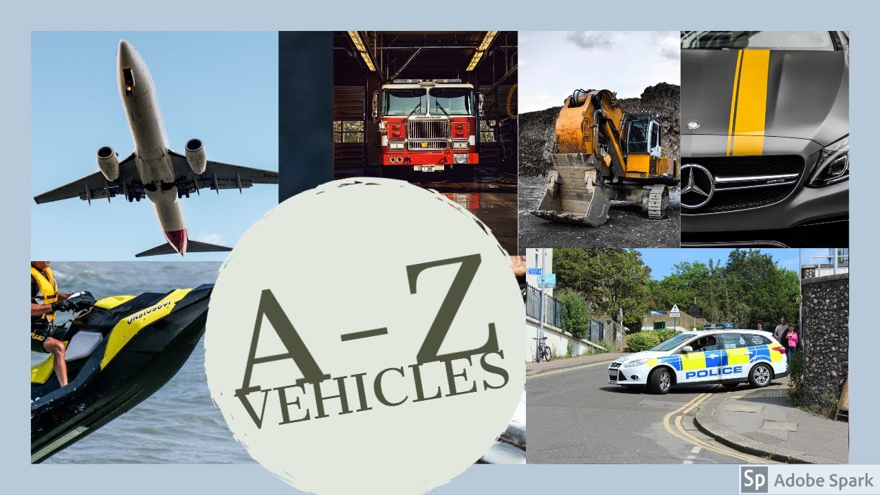 A-Z VEHICLES FUN LEARNING CARS,TRAINS,PLANES ETC Children ABC 123 - YouTube