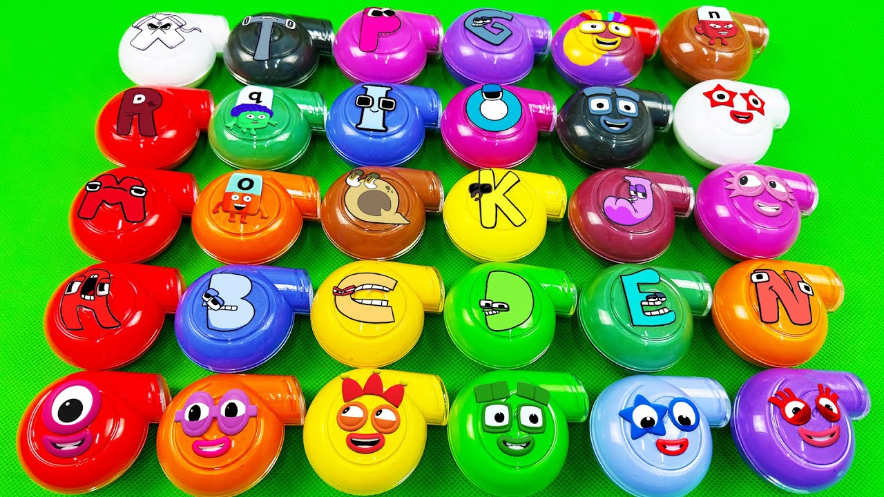 Finding Alphablocks & Numberblocks with SLIME Mix Snail Shape Coloring ...