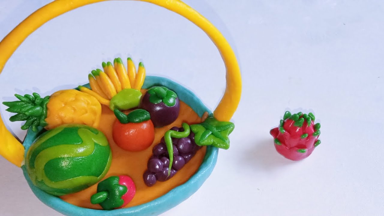 Cara membuat buah-buahan dari plastisin, clay|kerajinan bahan lunak ...