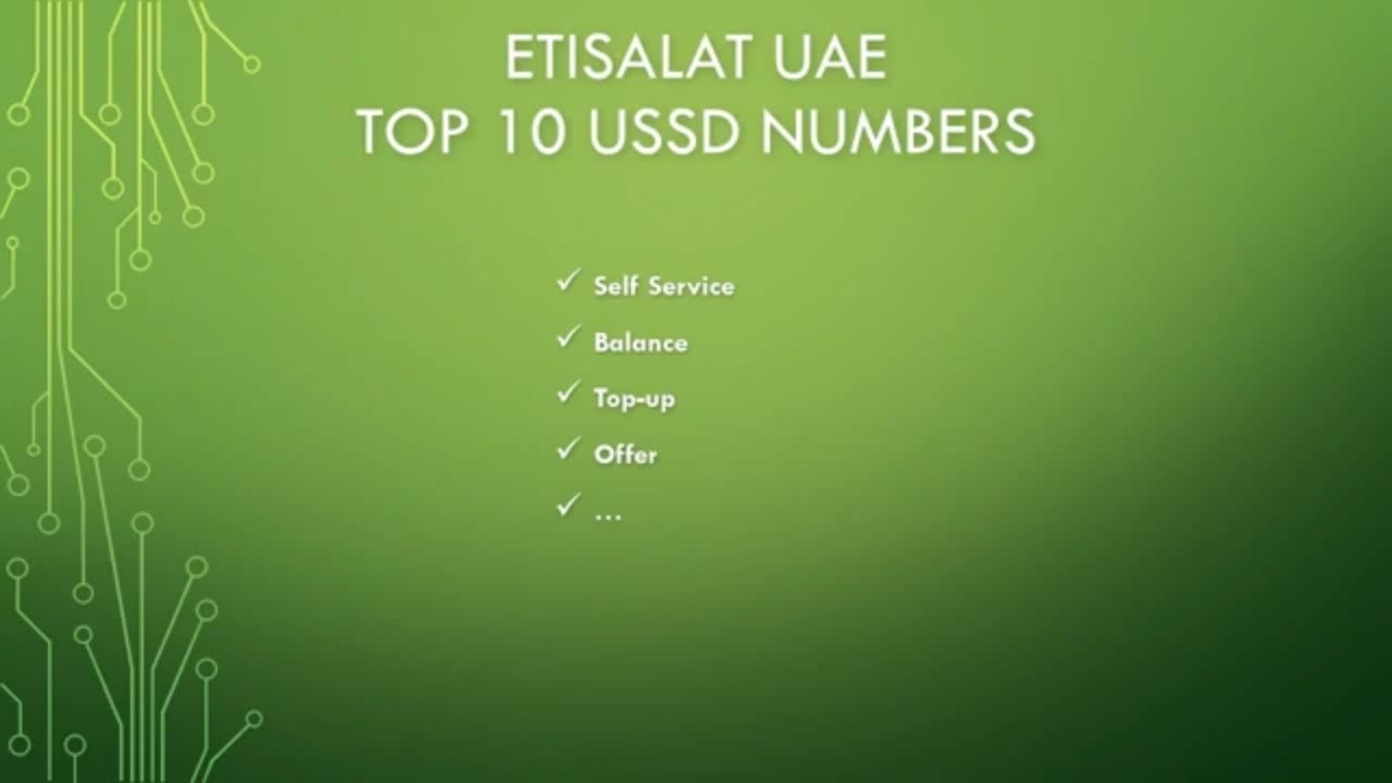 Etisalat UAE Top 10 ussd codes - YouTube