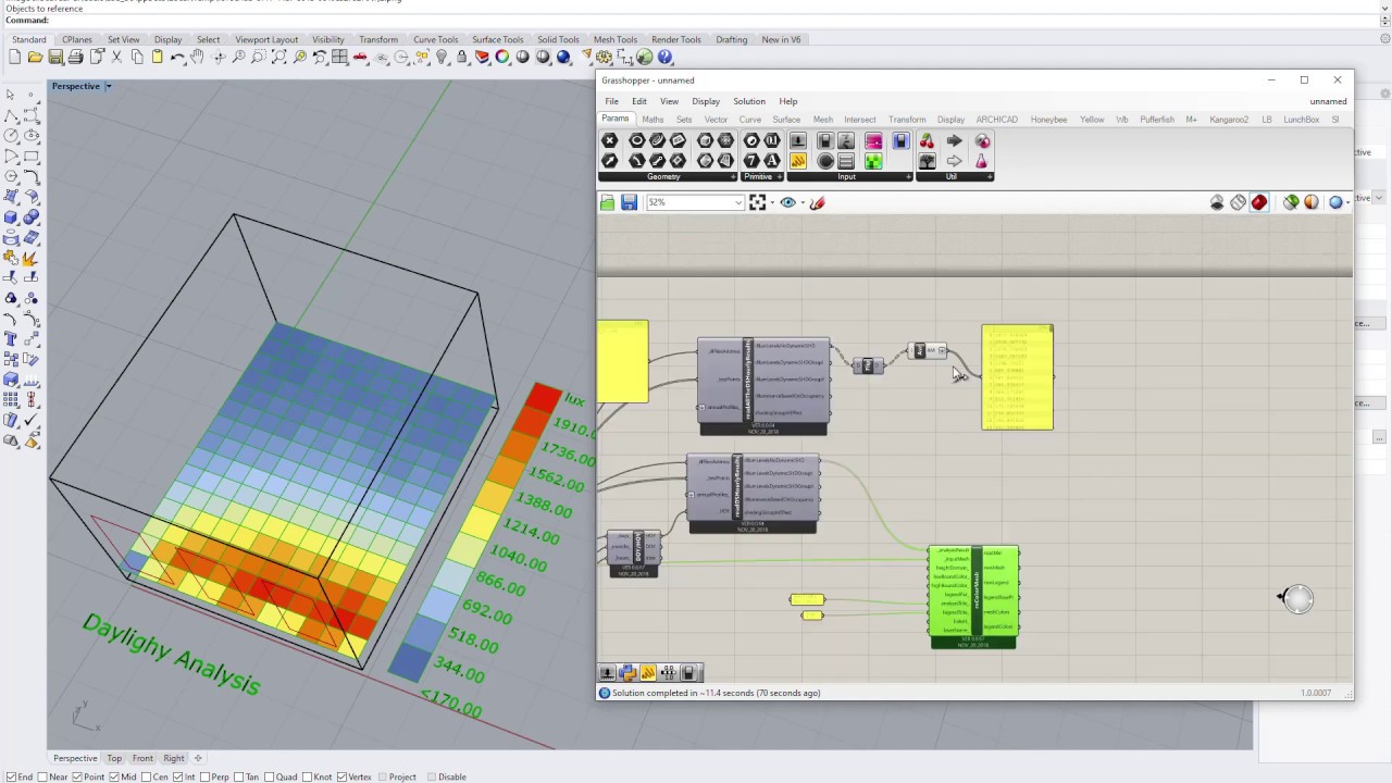 Daylight Simulation (lux) in Honeybee - محاكاة الإضاءة الطبيعية ...