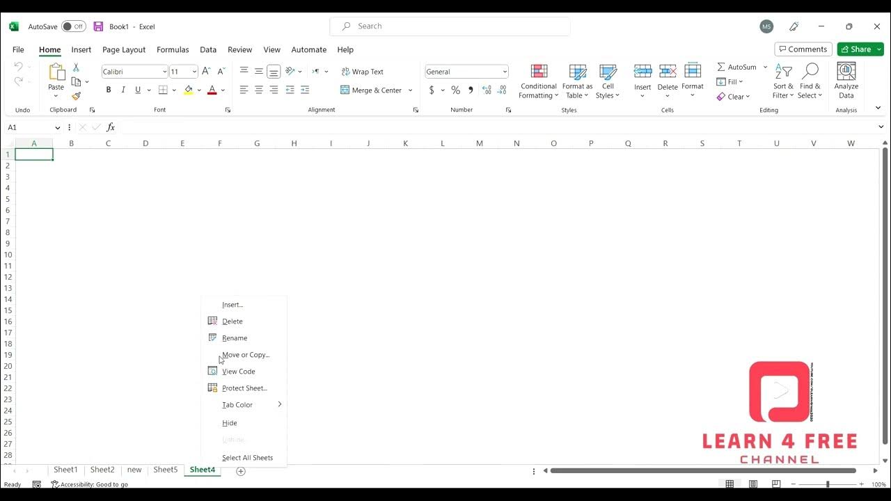 Tabs - Microsoft Excel - YouTube
