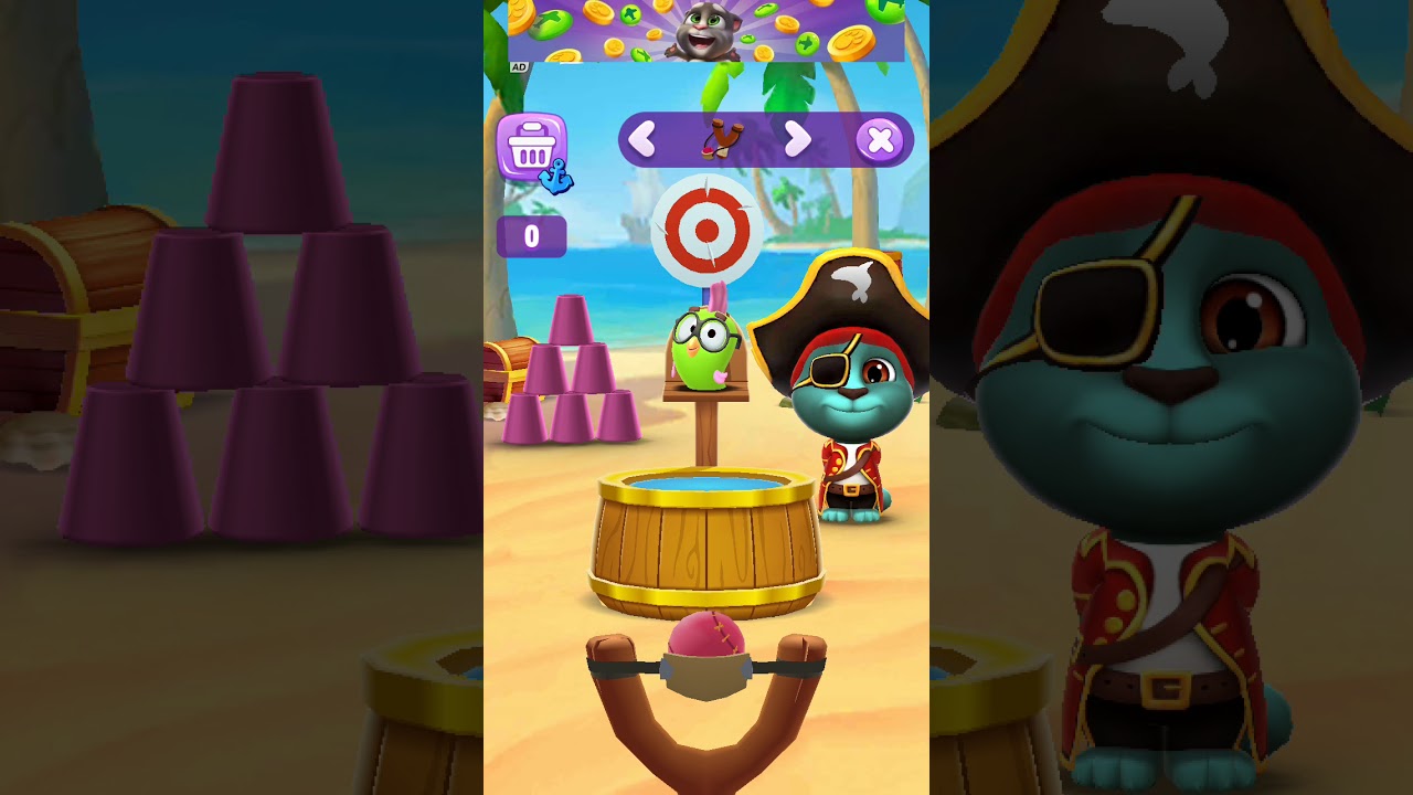 Hide and sneak and join the pirate adventure with talking Tom 2 - YouTube