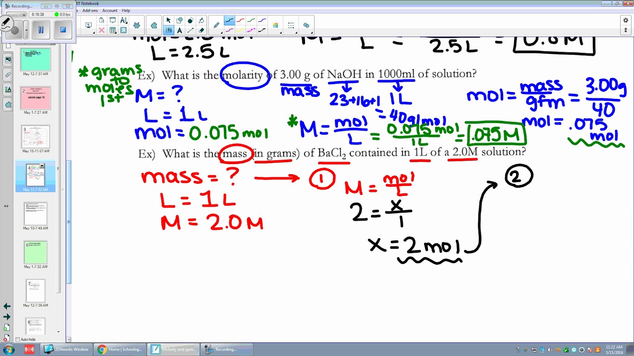 Molarity And Ppm Video YouTube