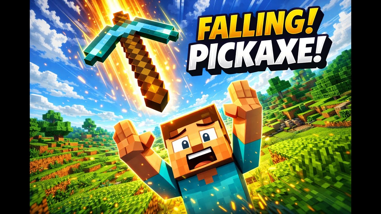 MINECRAFT extreme FALLING PICKAXE 😲🔴! #minecraft #shorts - YouTube