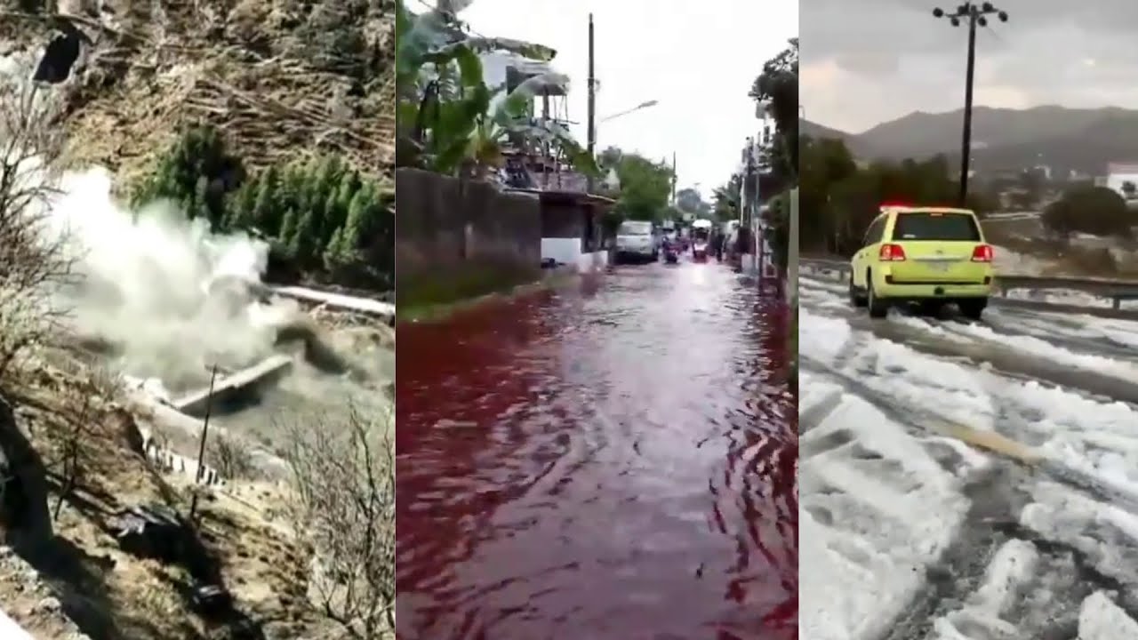 Natural Disasters All Around the World | Blood Red Flood | Earthquake ...