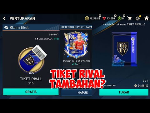 CARA MENDAPATKAN TIKET RIVAL TAMBAHAN BUG PERTUKARAN PEMAIN JADI TIKET ...