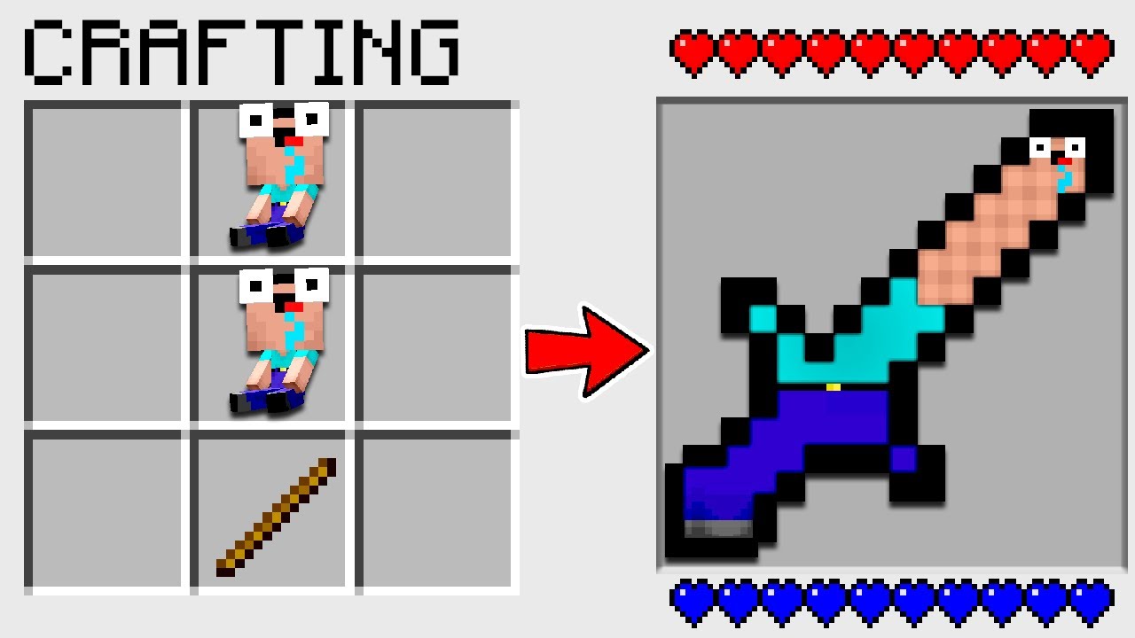 HOW TO CRAFT a NOOB SWORD in MINECRAFT? SECRET RECIPE *O* - YouTube
