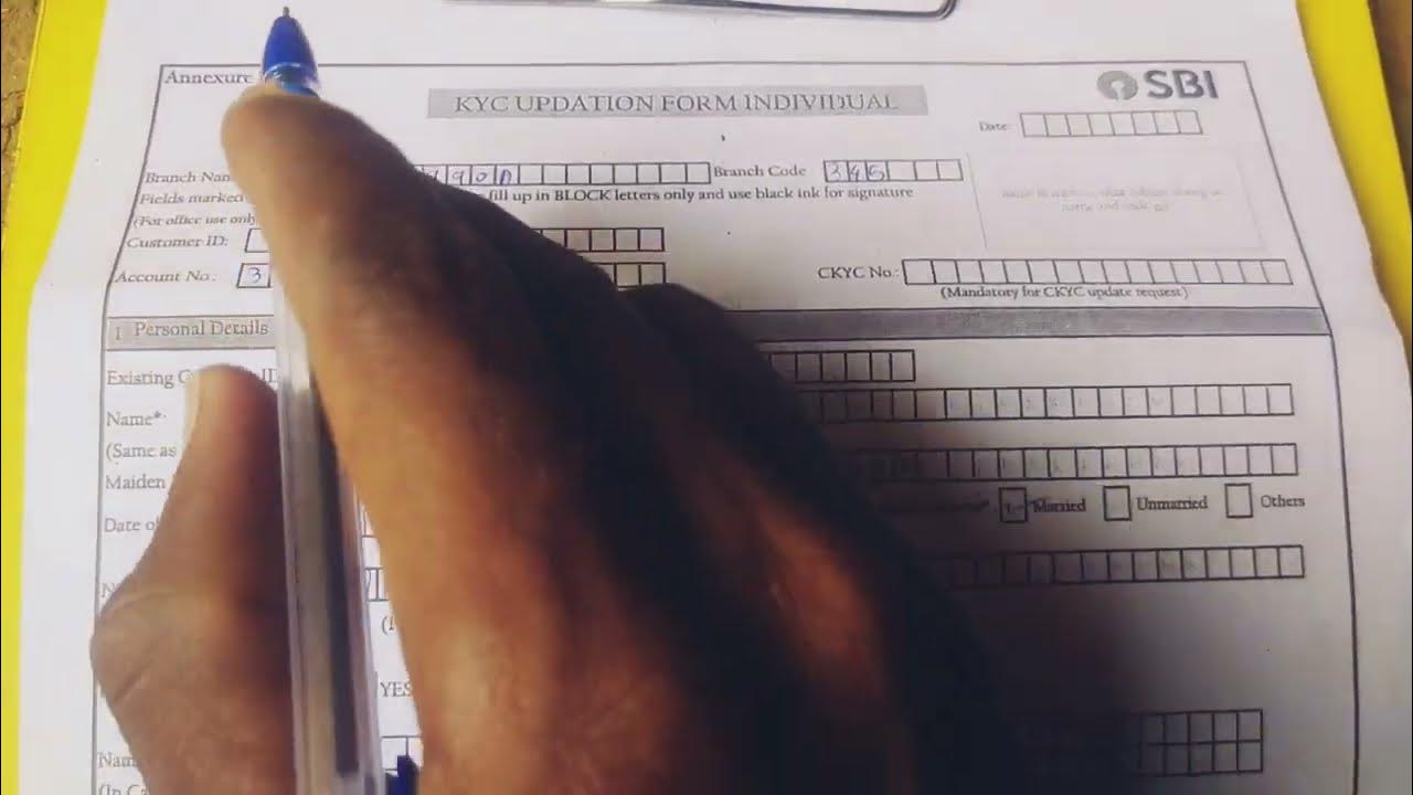 sbi kyc updation form individual fill up 2025 marathi | Study che time - YouTube