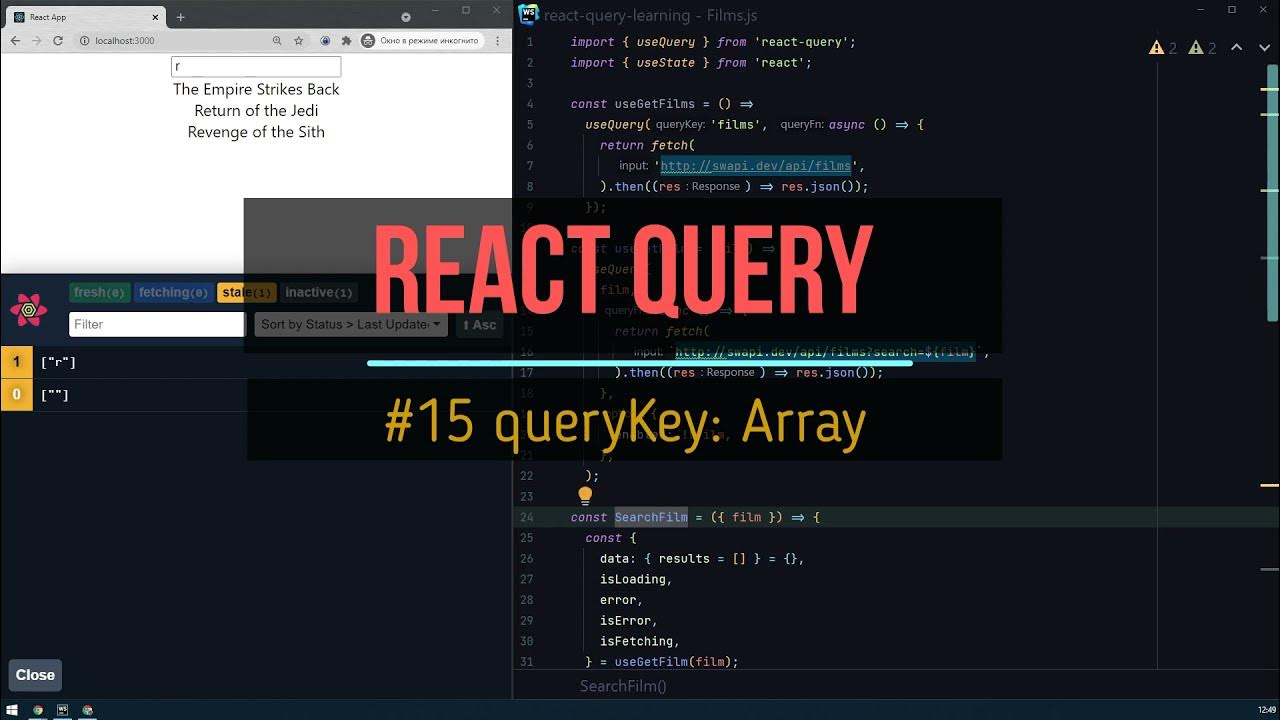 15. queryKey: Array | react-query - YouTube