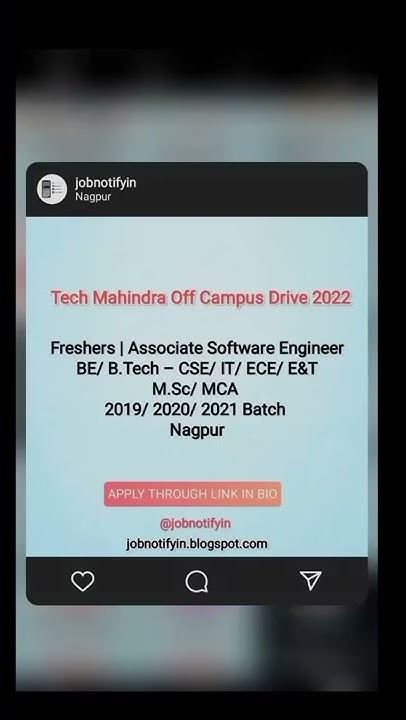 Tech Mahindra Off Campus Drive 2022 | Associate Software Engineer - YouTube