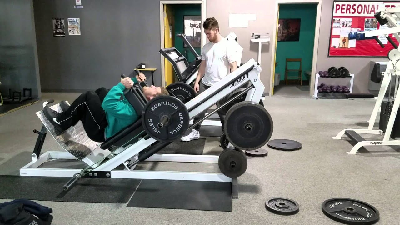 Hack Squat Dropset with Heavy Band - YouTube