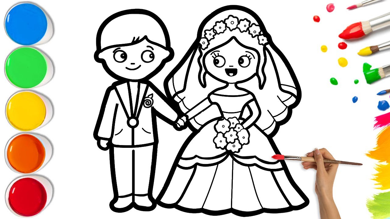 How To Draw Beautiful Groom & Bride | Easy Step By Step Tutorial - YouTube