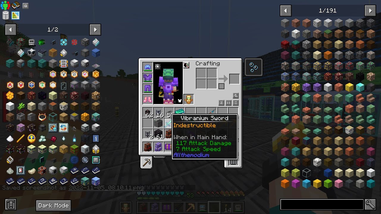 Minecraft All the Mods 7 Vibranium Sword and Pickaxe Enchanting - YouTube