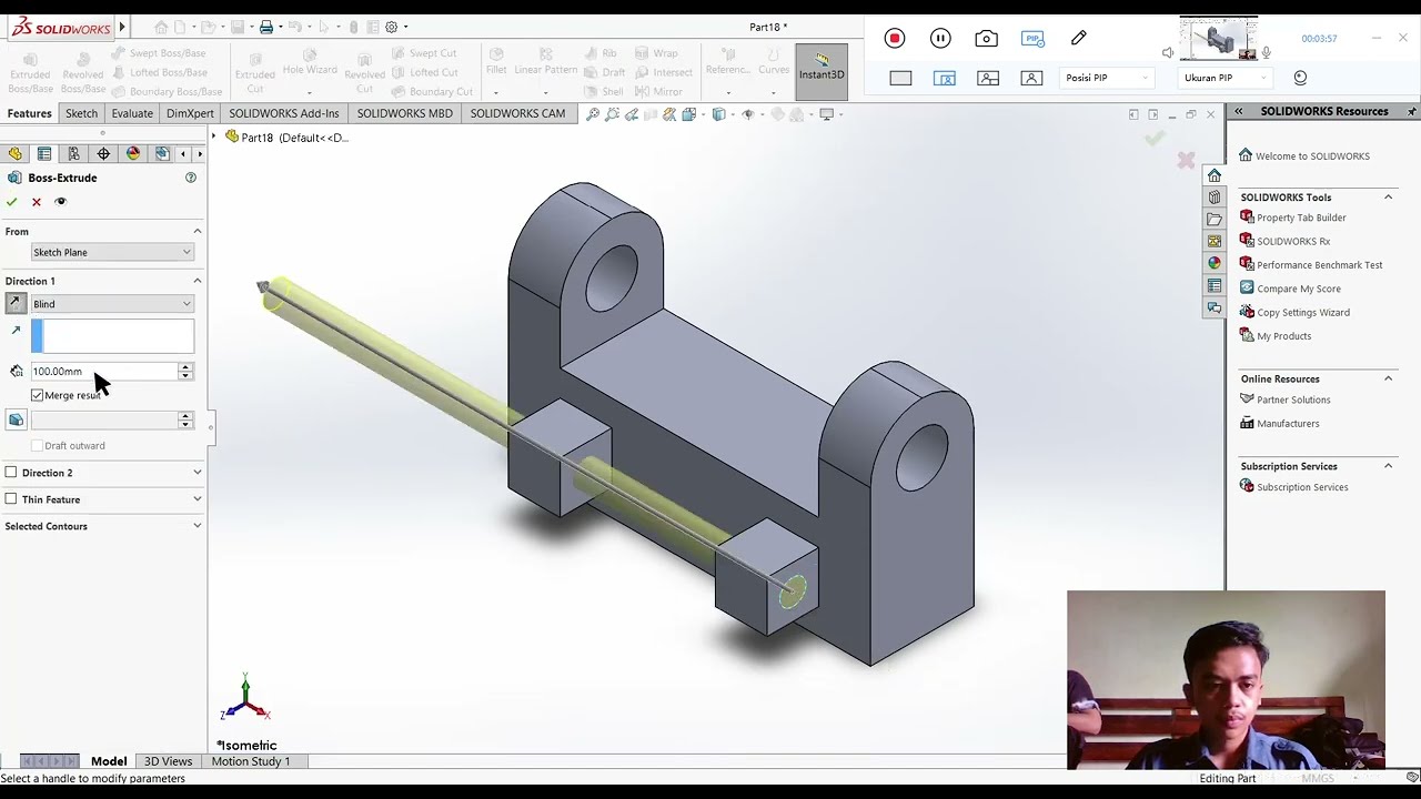 RAHUL LATIHAN 61 SOLIDWORKS - YouTube