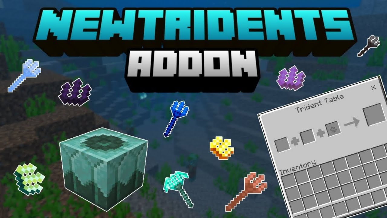 MINECRAFT PE || TRIDENT MOD - YouTube