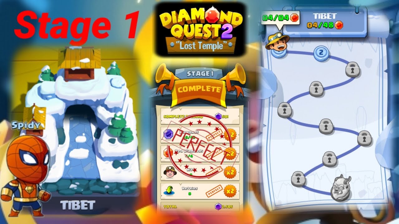 Diamond Quest 2 The Lost Temple Tibet Stage 1 - YouTube