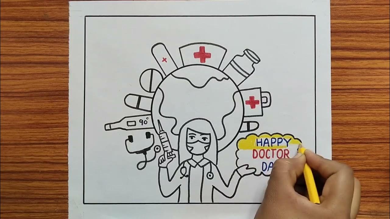 Doctors Day Drawing / National Doctor's Day Drawing / World Doctors Day ...