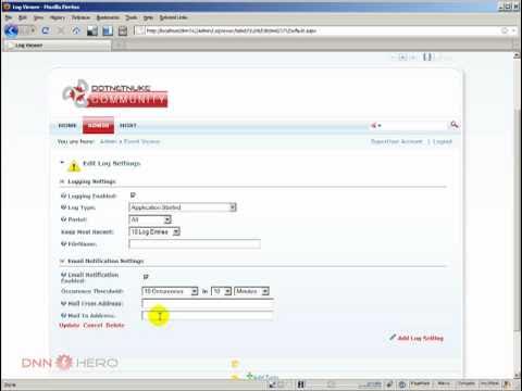 DotNetNuke Tutorial, Understanding the Event Log feature - Video #57 - YouTube