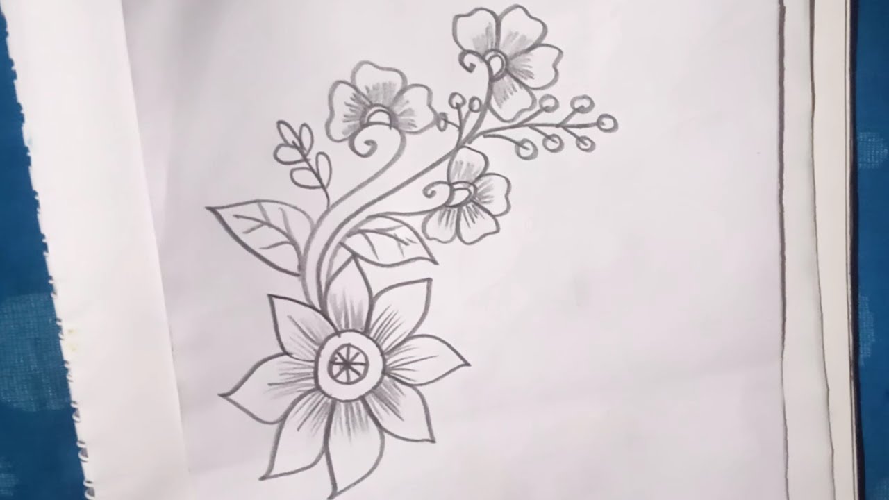 How to draw beautiful flower design step by step - YouTube